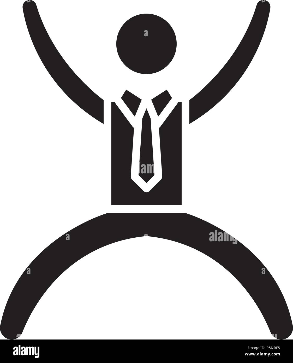 Happy man black icon, vector sign on isolated background. Happy man ...