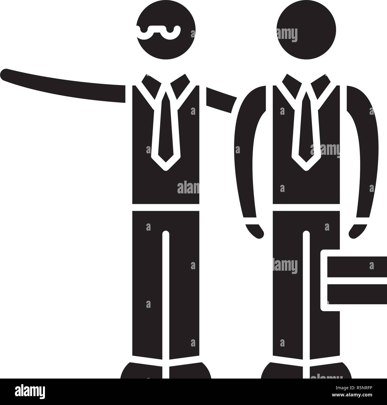 Mentoring black icon, vector sign on isolated background. Mentoring ...