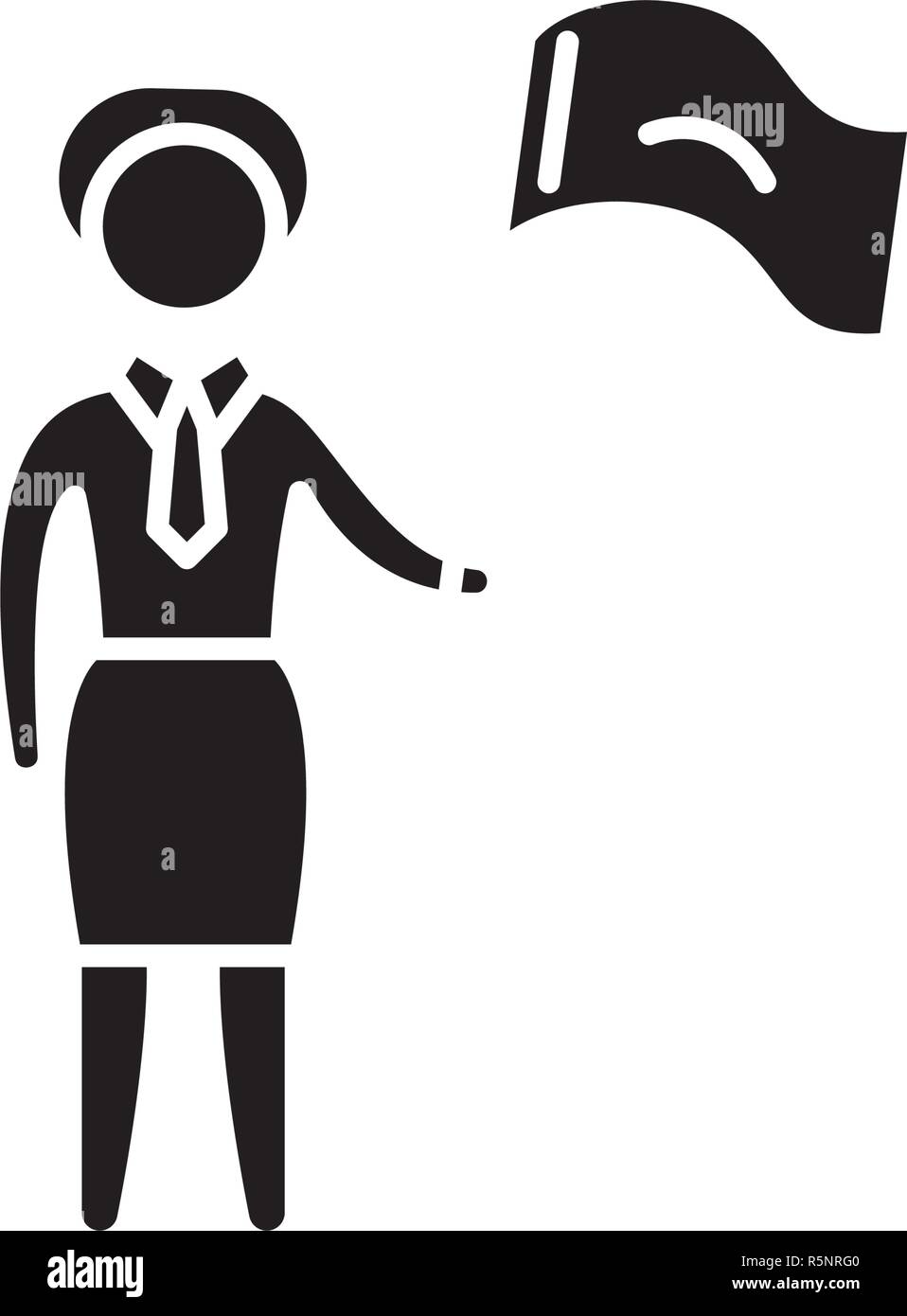 Female target black icon, vector sign on isolated background. Female ...