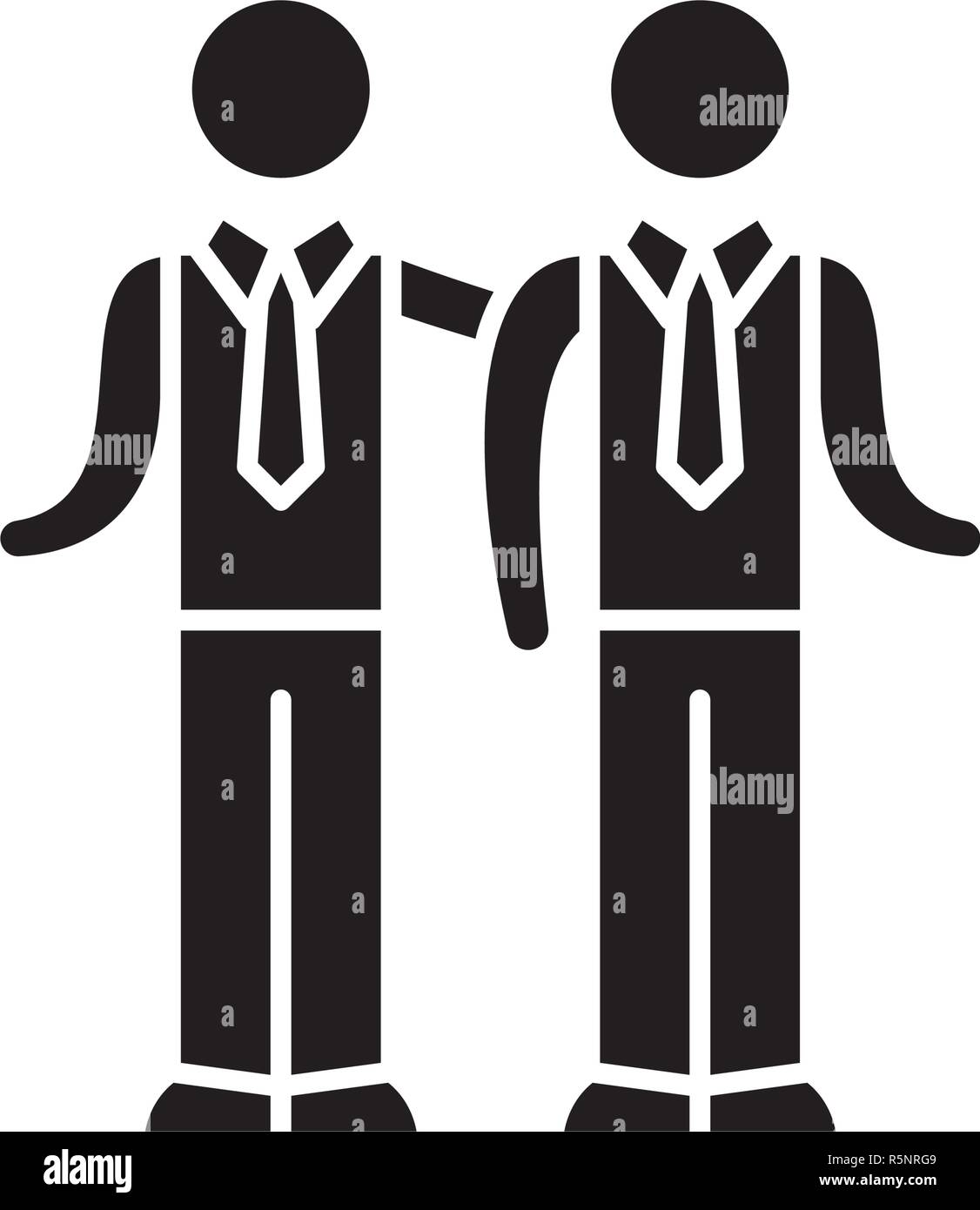 Partnership black icon, vector sign on isolated background. Partnership ...