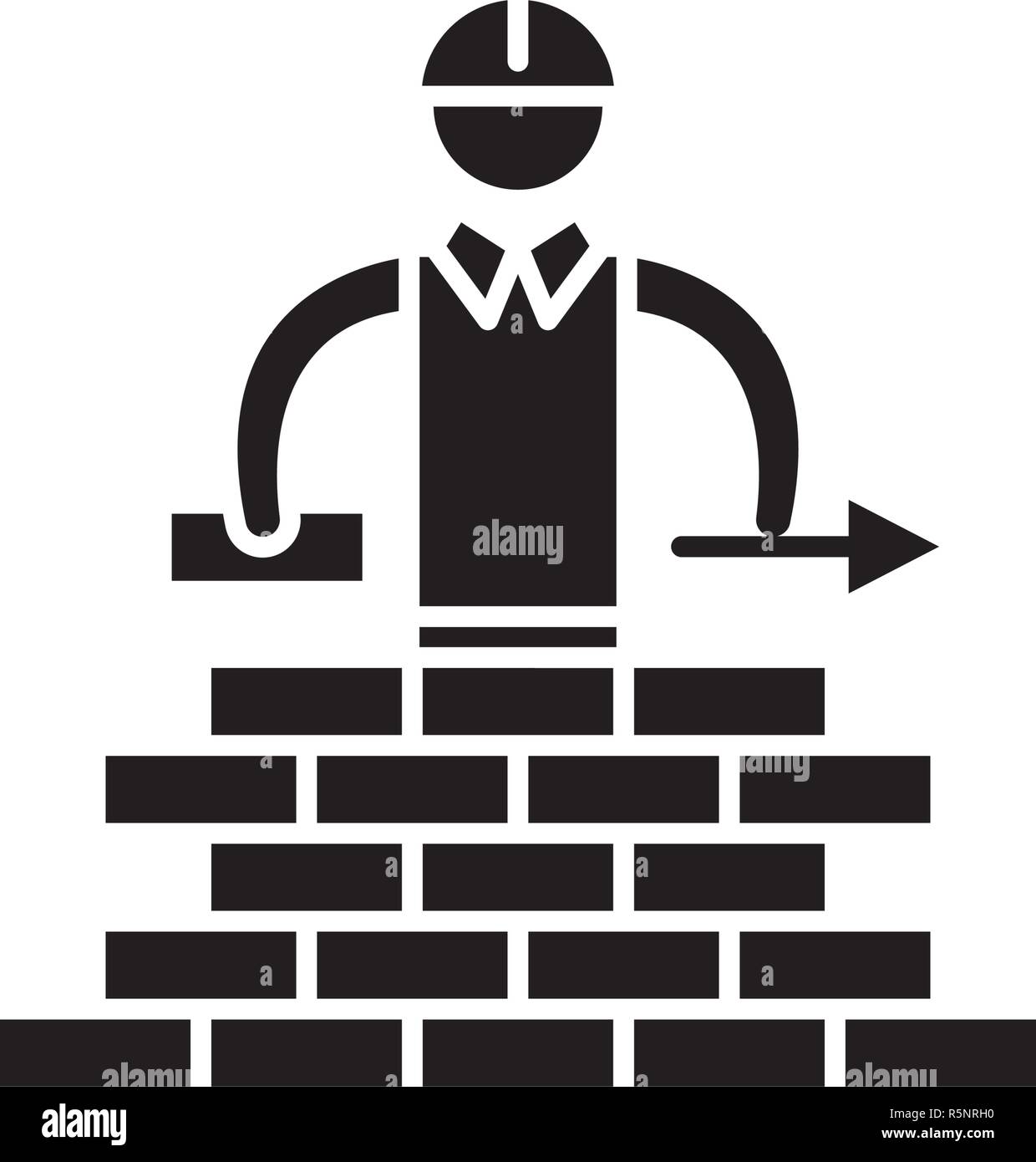 Building black icon, vector sign on isolated background. Building ...