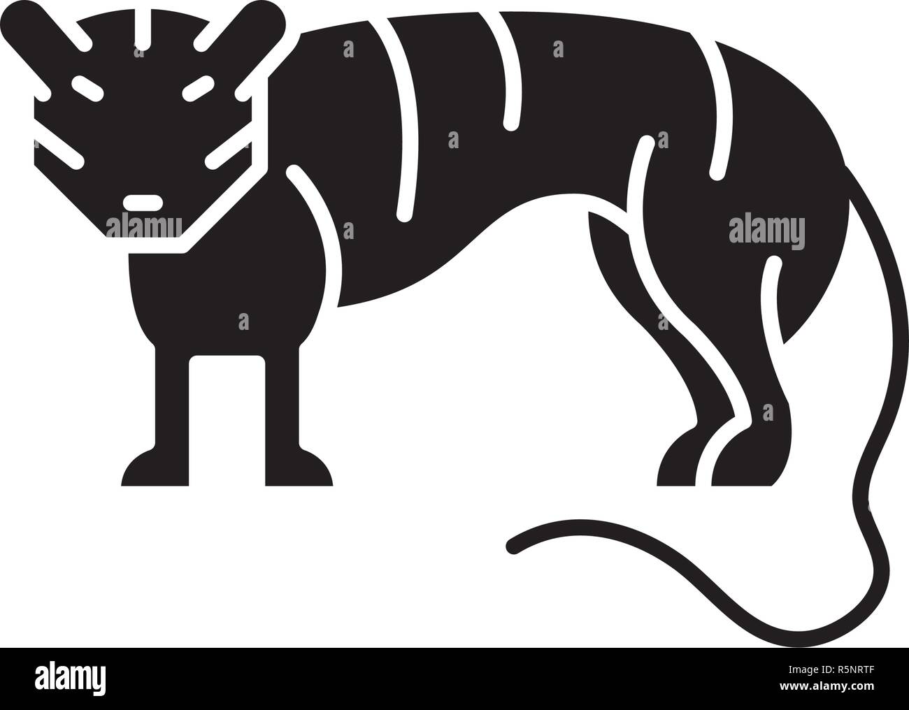 Tiger black icon, vector sign on isolated background. Tiger concept ...