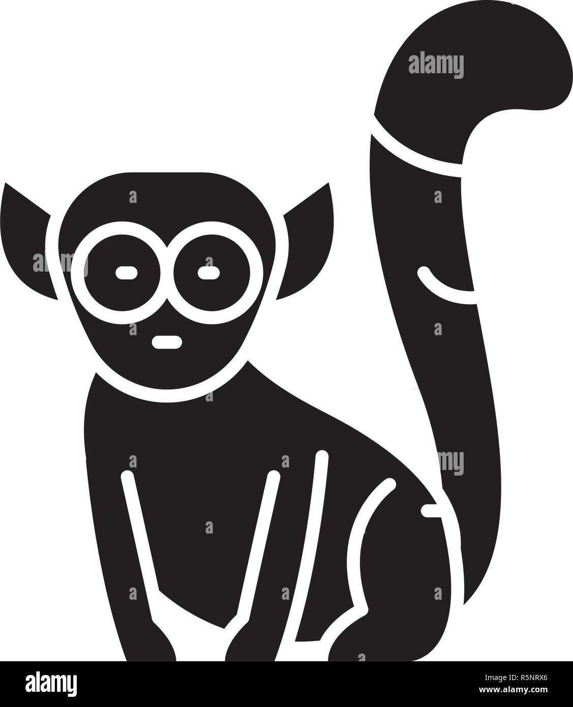 Lemur black icon, vector sign on isolated background. Lemur concept ...