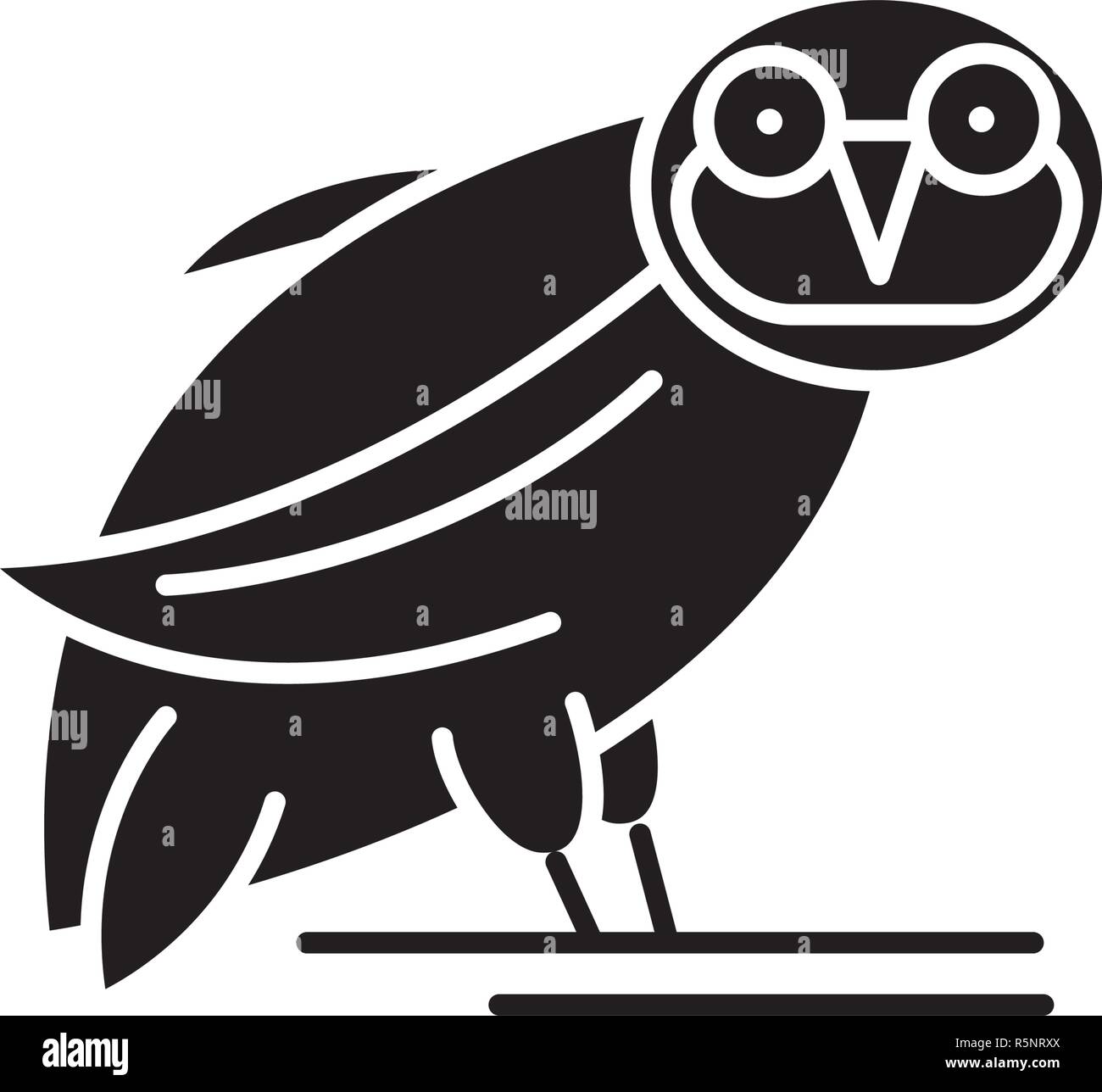 Owl black icon, vector sign on isolated background. Owl concept symbol ...
