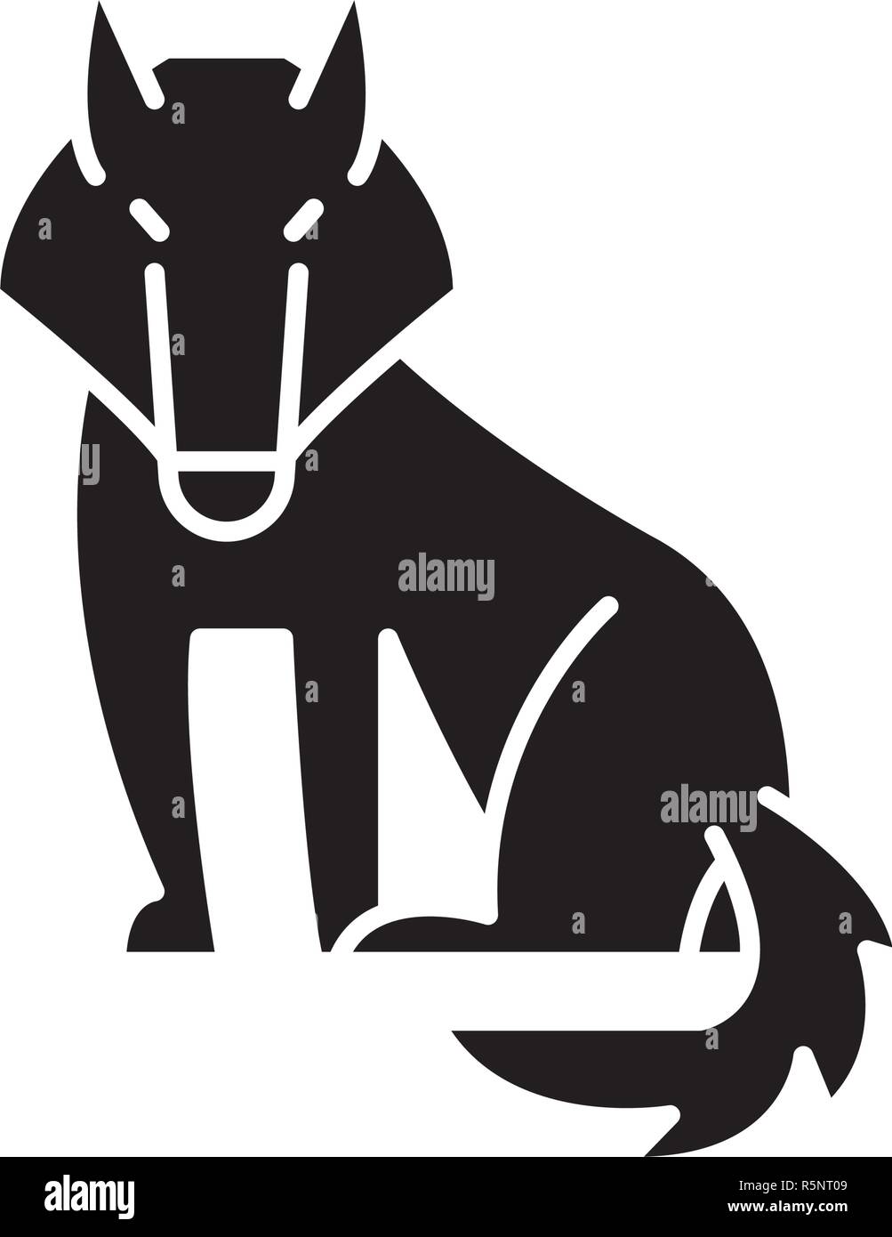 Wolf black icon, vector sign on isolated background. Wolf concept ...