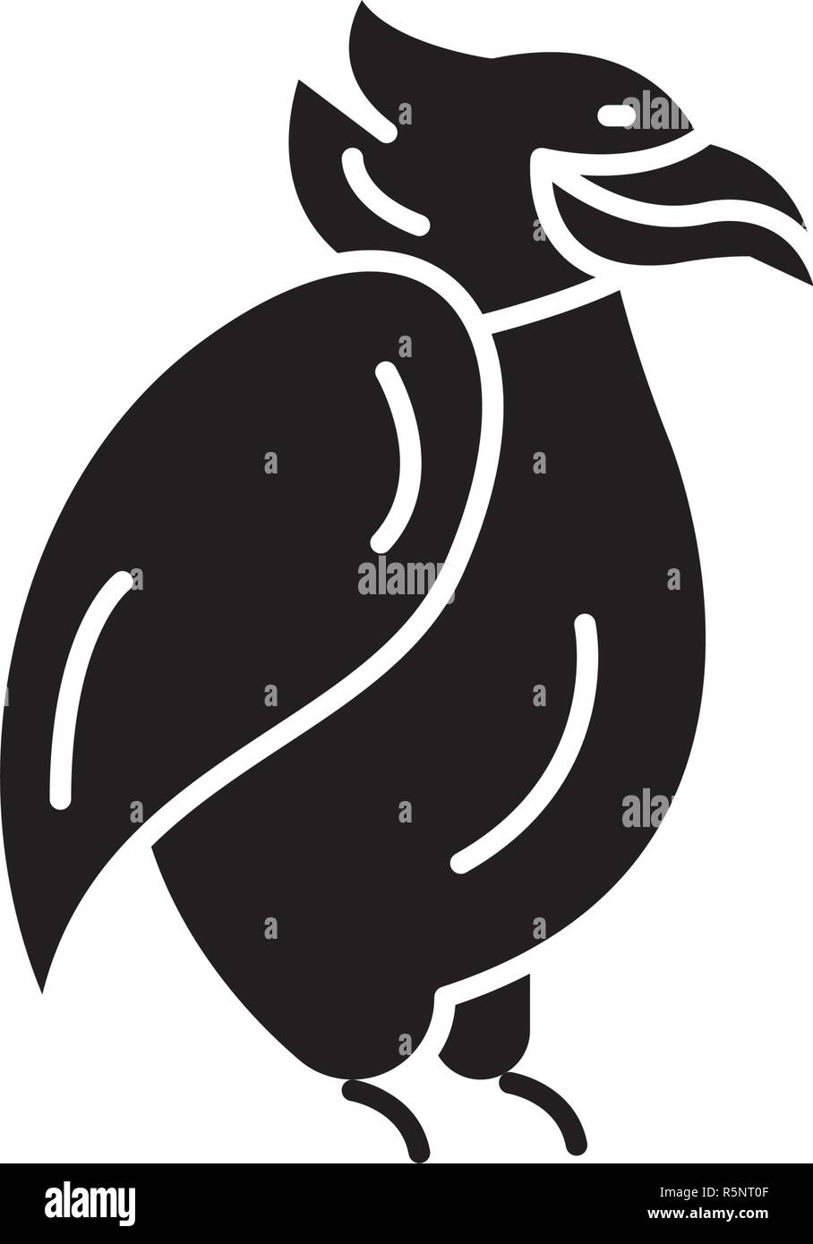 Emperor penguin black icon, vector sign on isolated background. Emperor ...