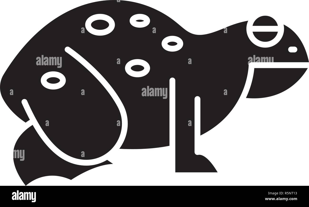 Frog black icon, vector sign on isolated background. Frog concept ...