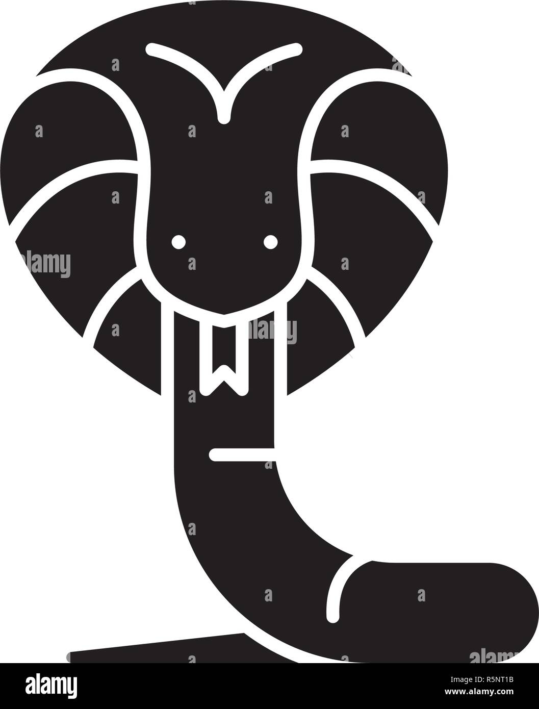 Boa black icon, vector sign on isolated background. Boa concept symbol ...