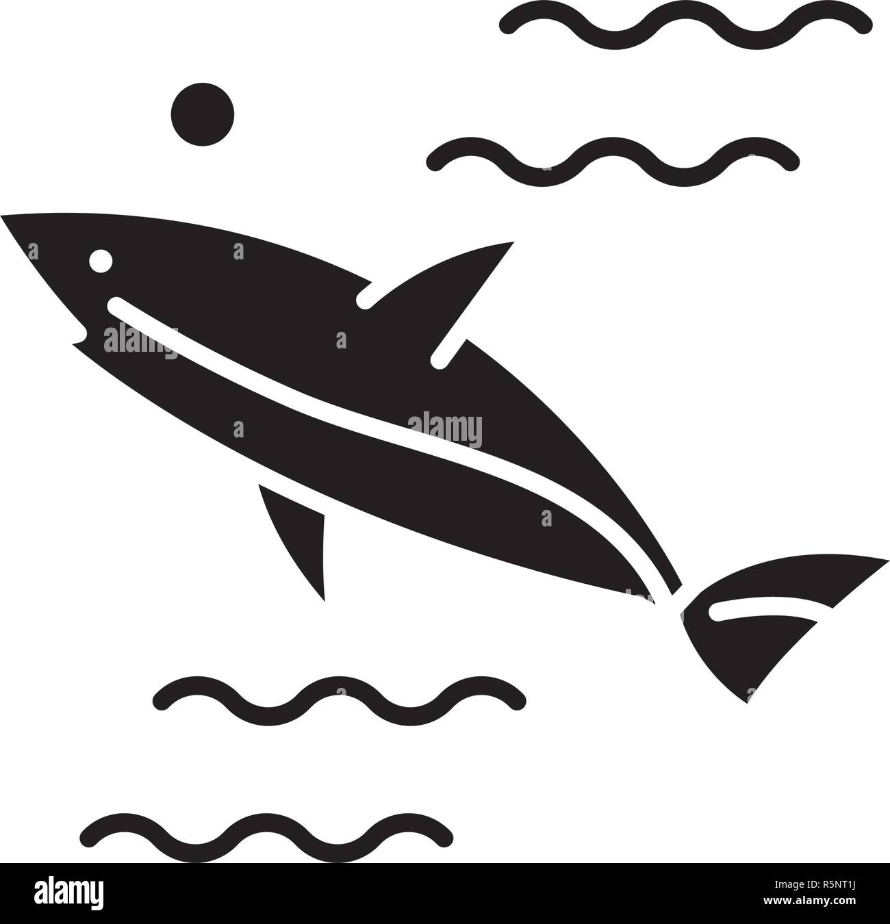 Shark black icon, vector sign on isolated background. Shark concept ...