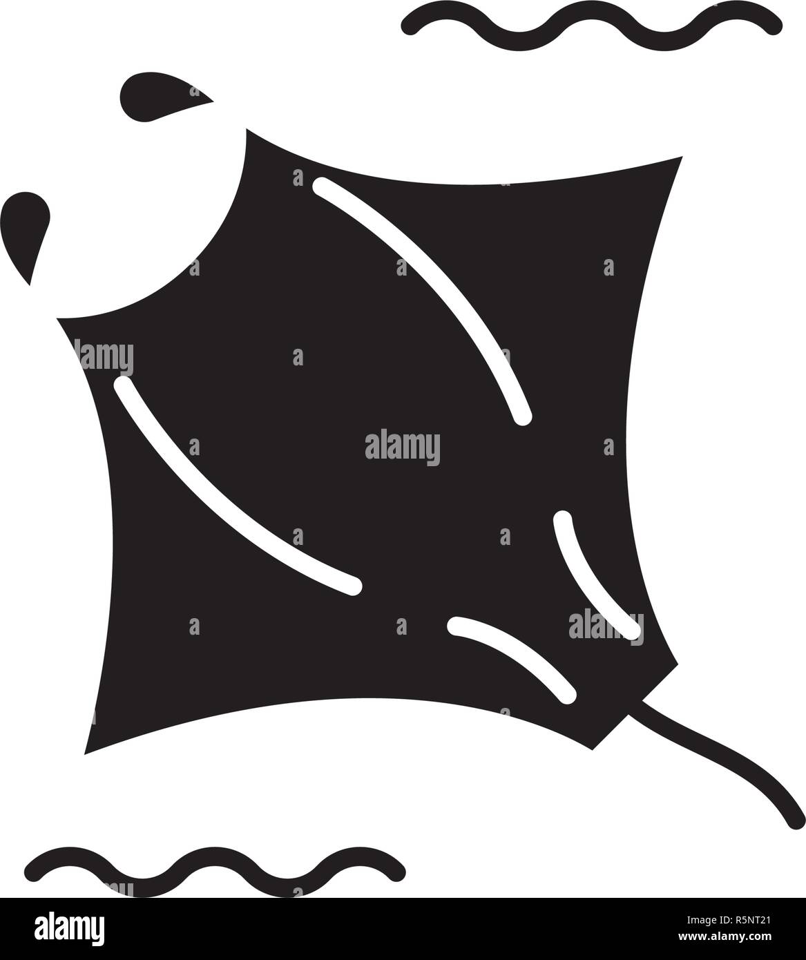 Manta black icon, vector sign on isolated background. Manta concept ...