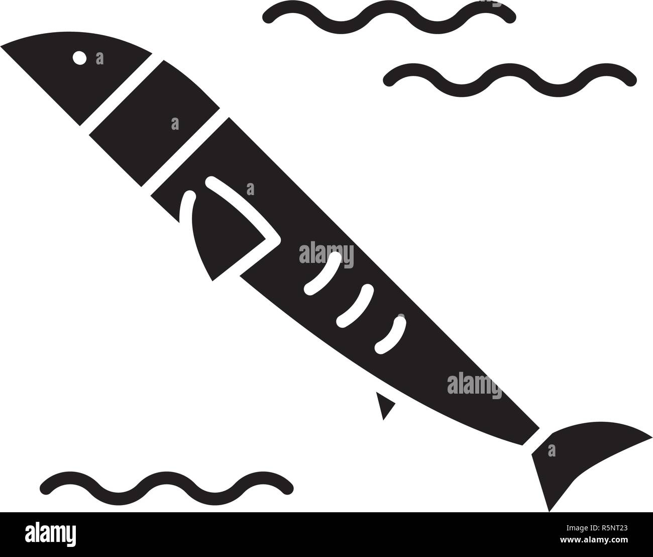 Salmon black icon, vector sign on isolated background. Salmon concept ...