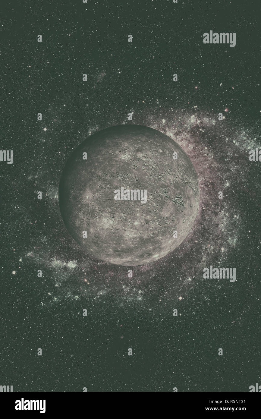 Planet Mercury. Outer space background Stock Photo - Alamy