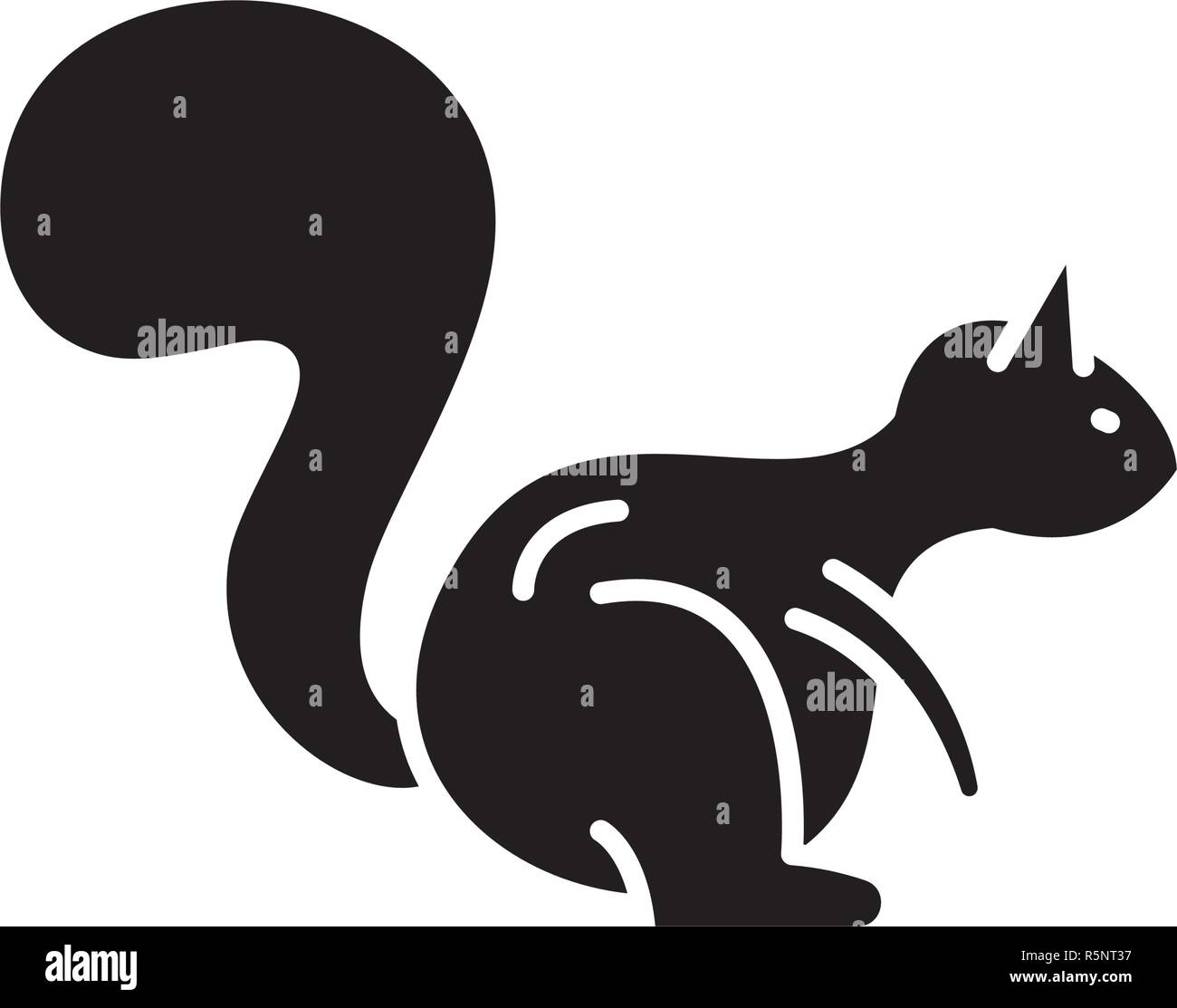 Squirrel black icon, vector sign on isolated background. Squirrel ...