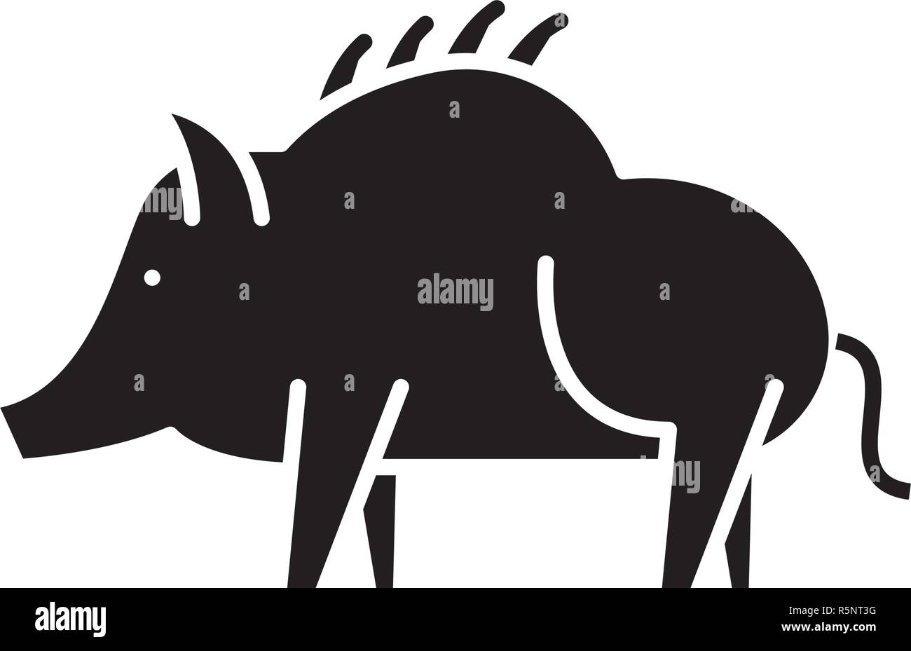 Boar black icon, vector sign on isolated background. Boar concept ...
