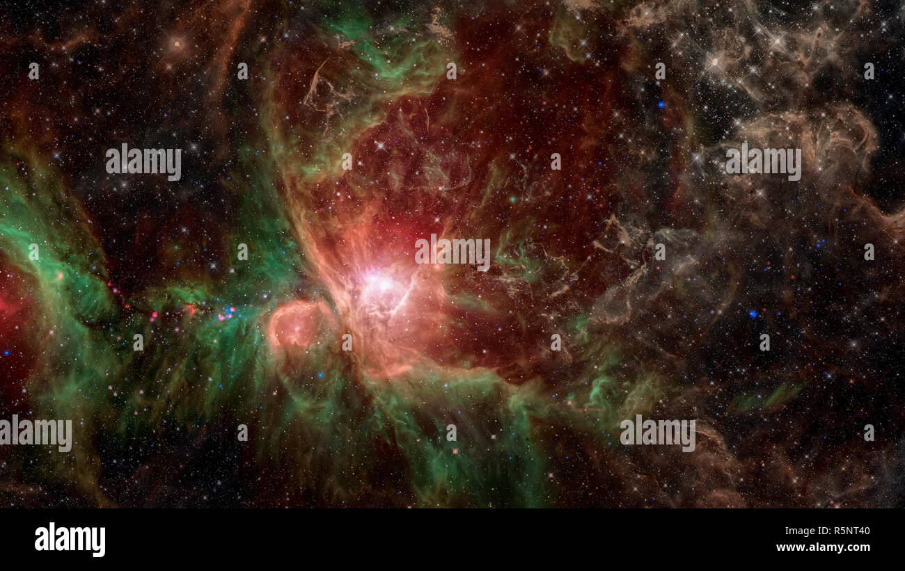 Colorful space nebula with stars. Elements of this image furnished by ...