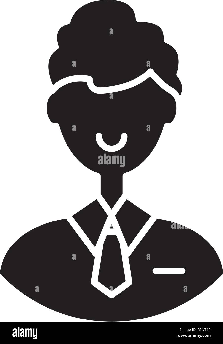 Office employee black icon, vector sign on isolated background. Office ...