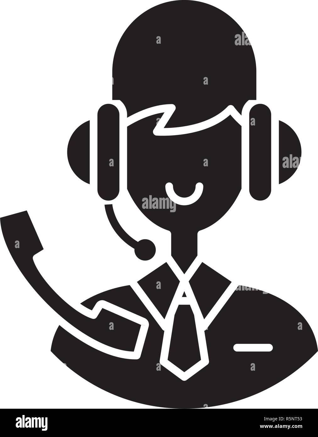 Support consultant black icon, vector sign on isolated background ...