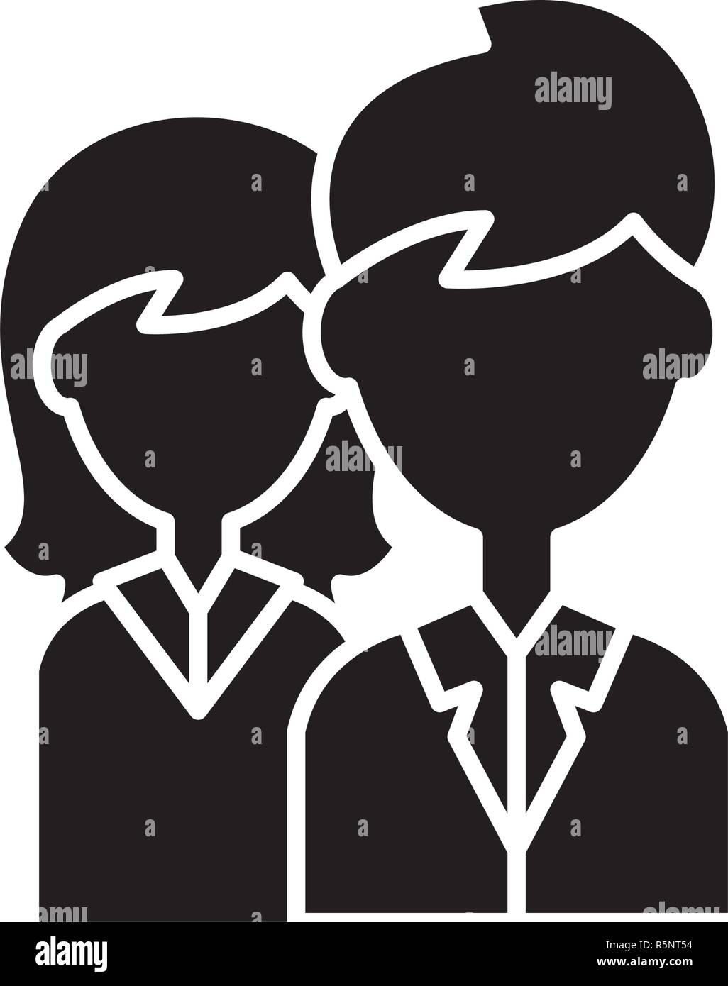Company staff black icon, vector sign on isolated background. Company ...
