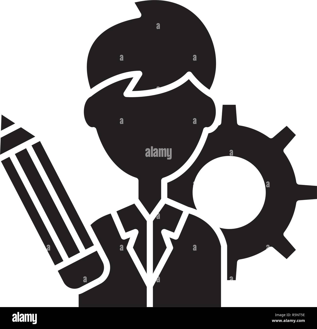 Business consultant black icon, vector sign on isolated background ...
