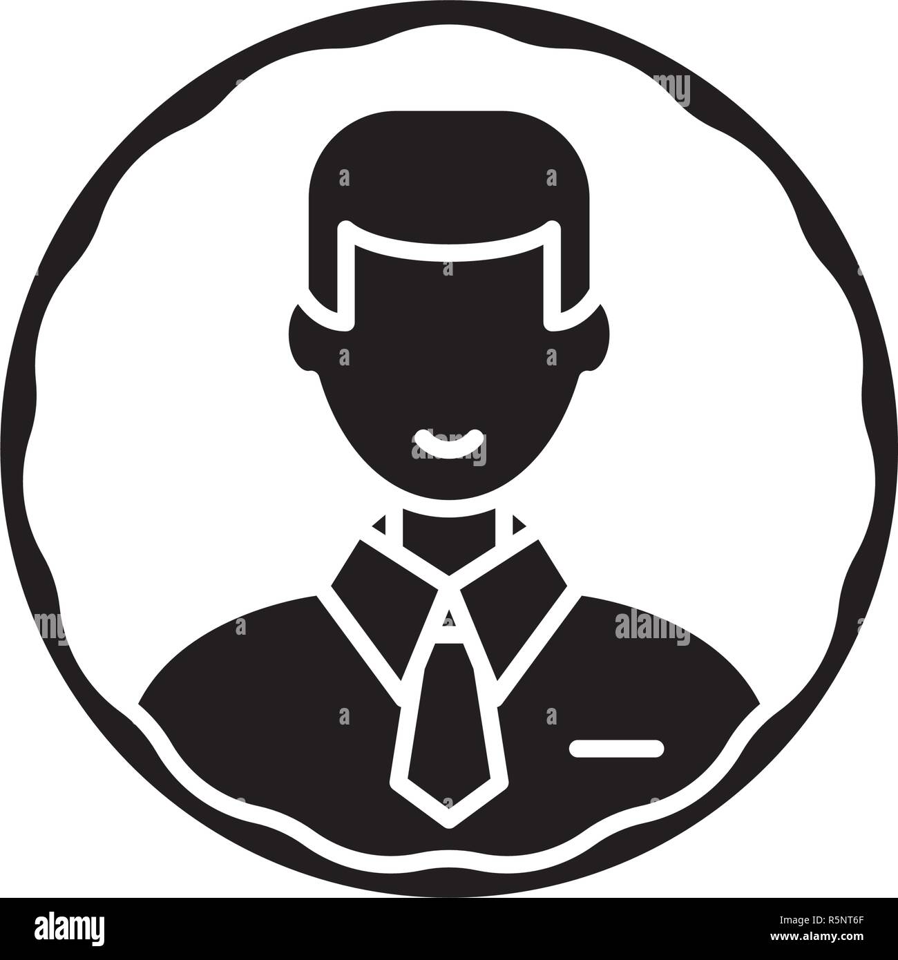 Staff profile black icon, vector sign on isolated background. Staff ...