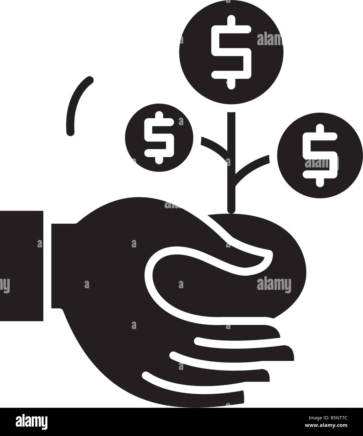 Co-financing black icon, vector sign on isolated background. Co ...