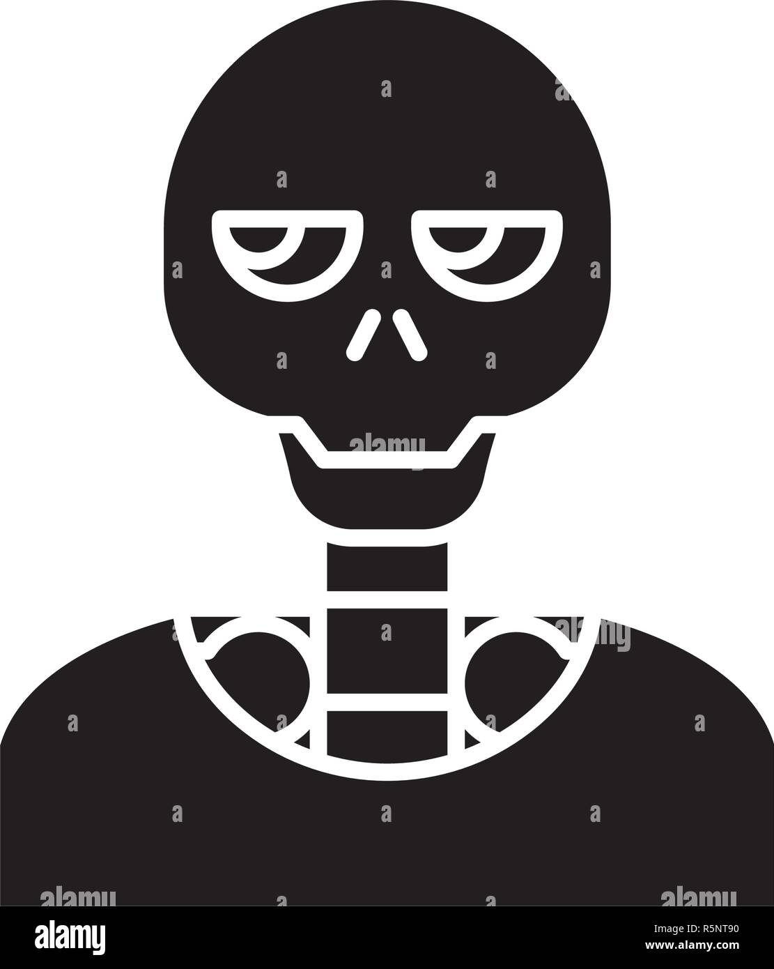 Skeleton black icon, vector sign on isolated background. Skeleton ...