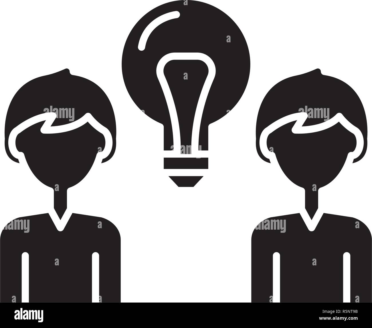 Creative group black icon, vector sign on isolated background. Creative ...