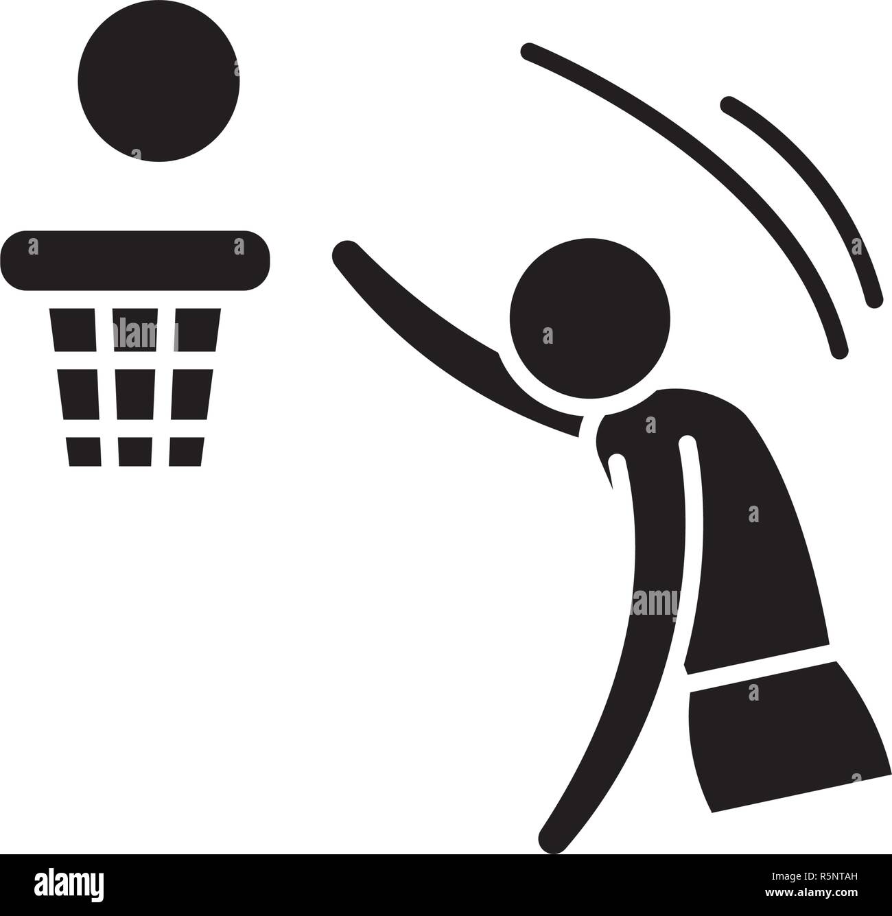 Basketball black icon, vector sign on isolated background. Basketball ...