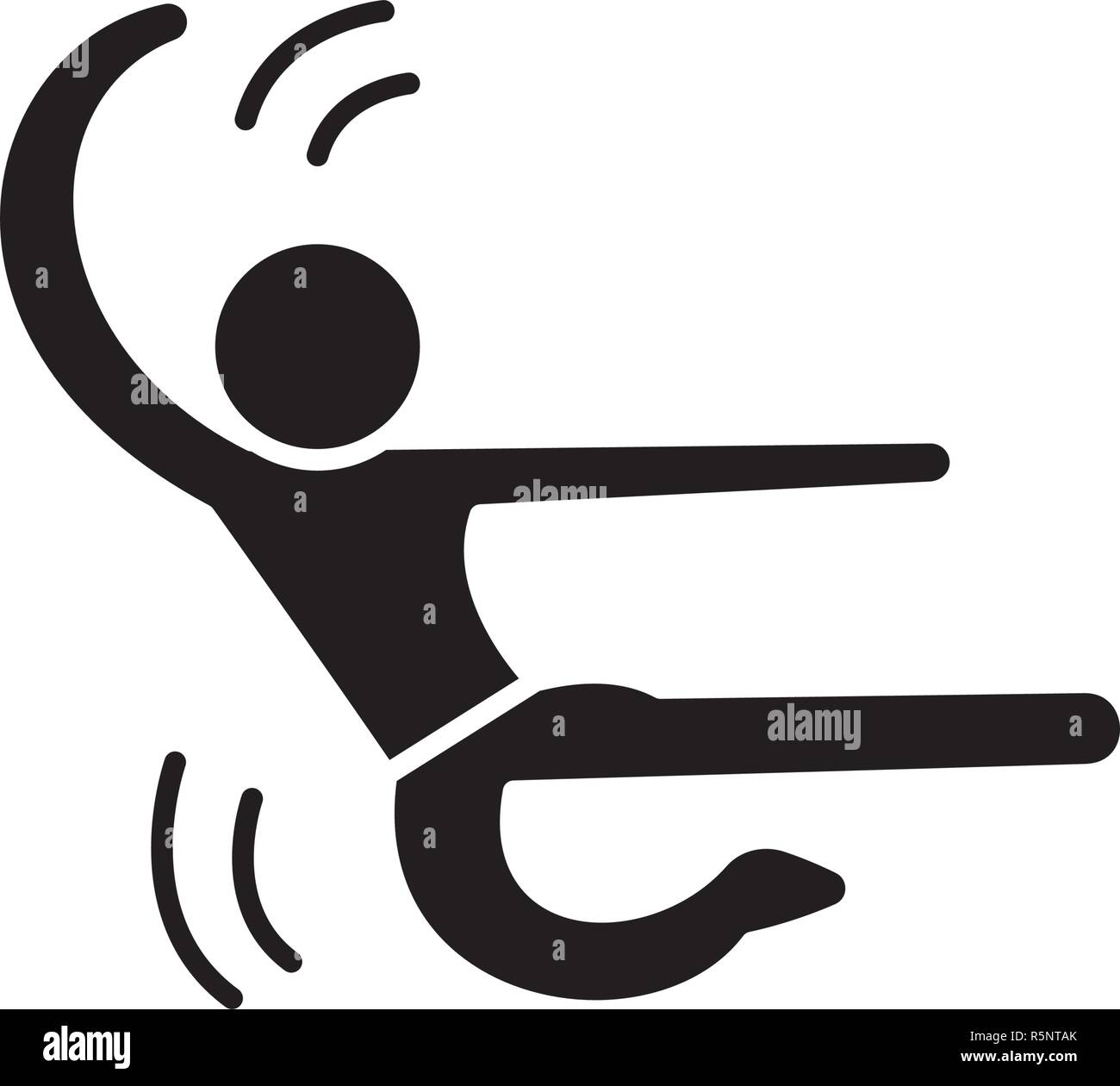 Karate man black icon, vector sign on isolated background. Karate man ...