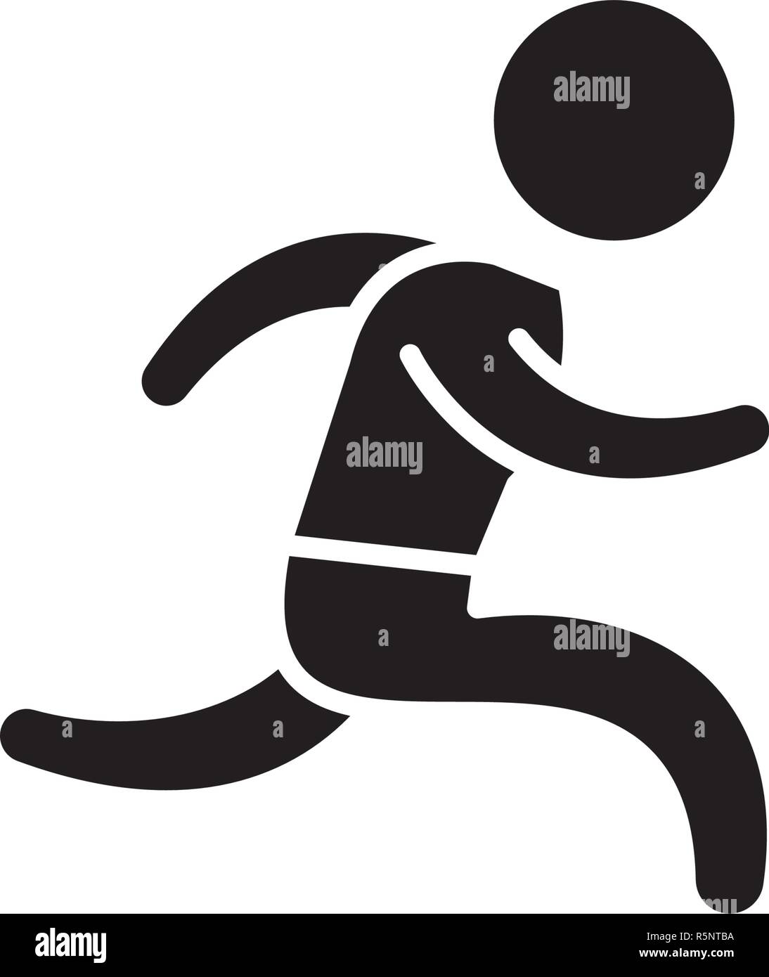 Run black icon, vector sign on isolated background. Run concept symbol ...