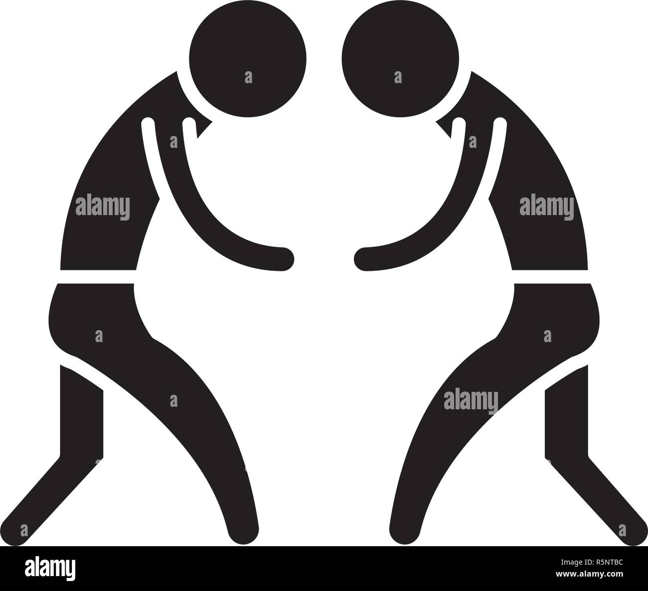 Wrestling black icon, vector sign on isolated background. Wrestling ...