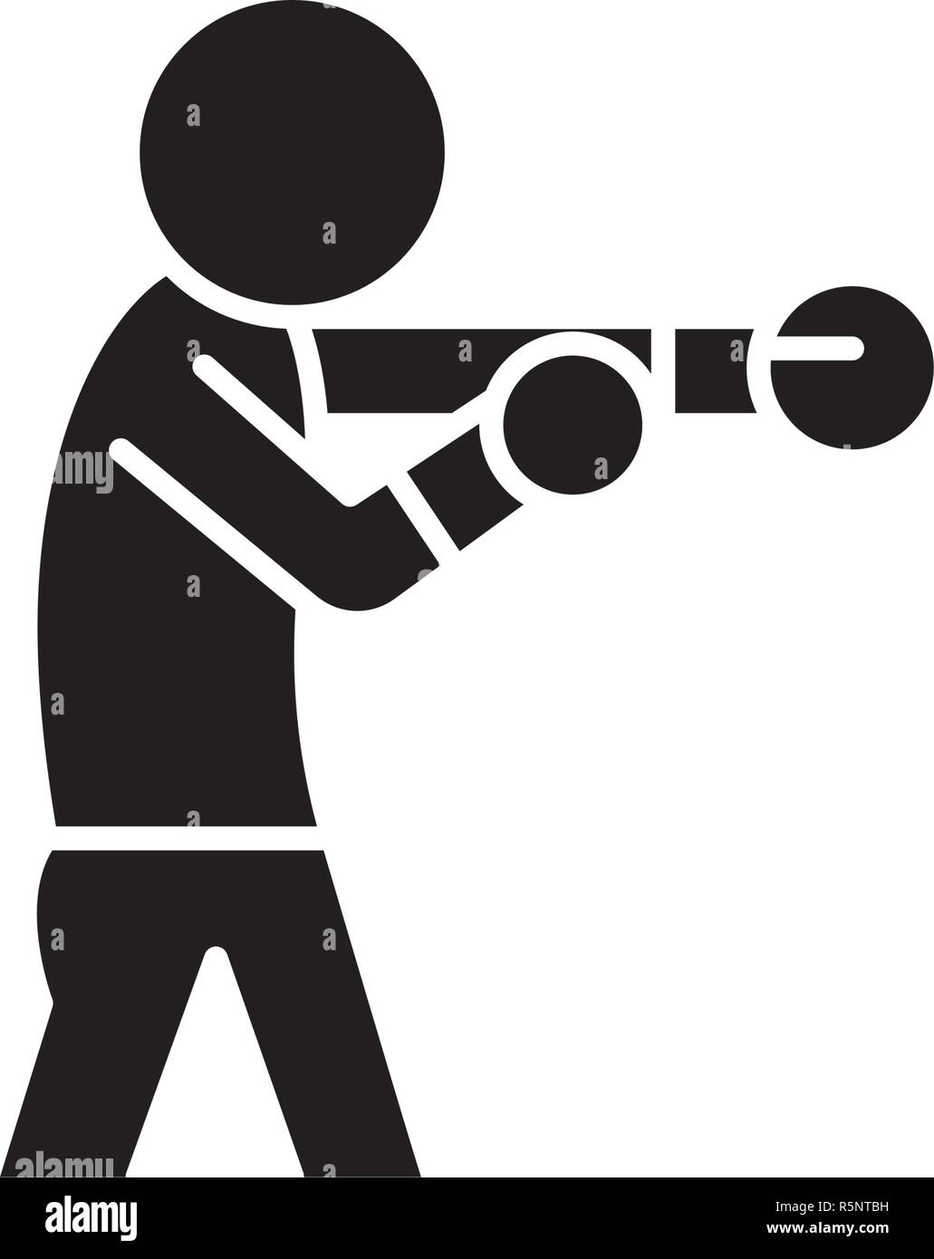 Boxer black icon, vector sign on isolated background. Boxer concept ...