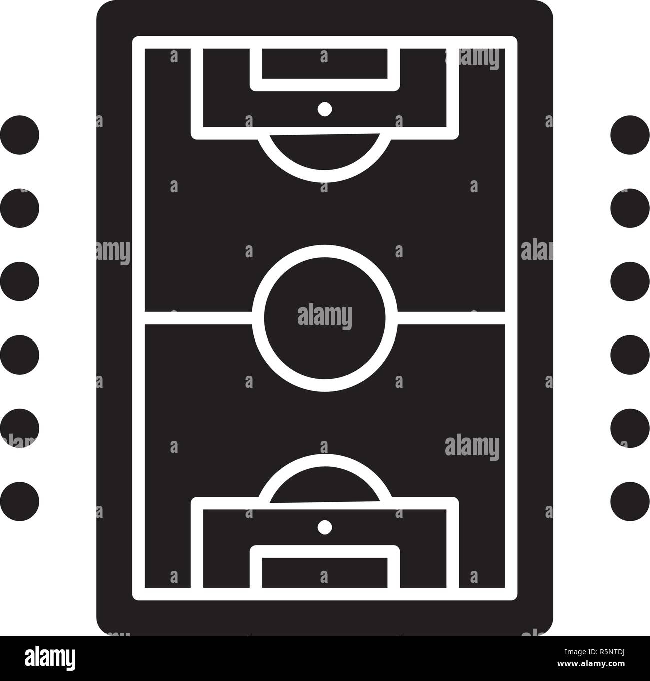 Table soccer play black icon, vector sign on isolated background. Table ...