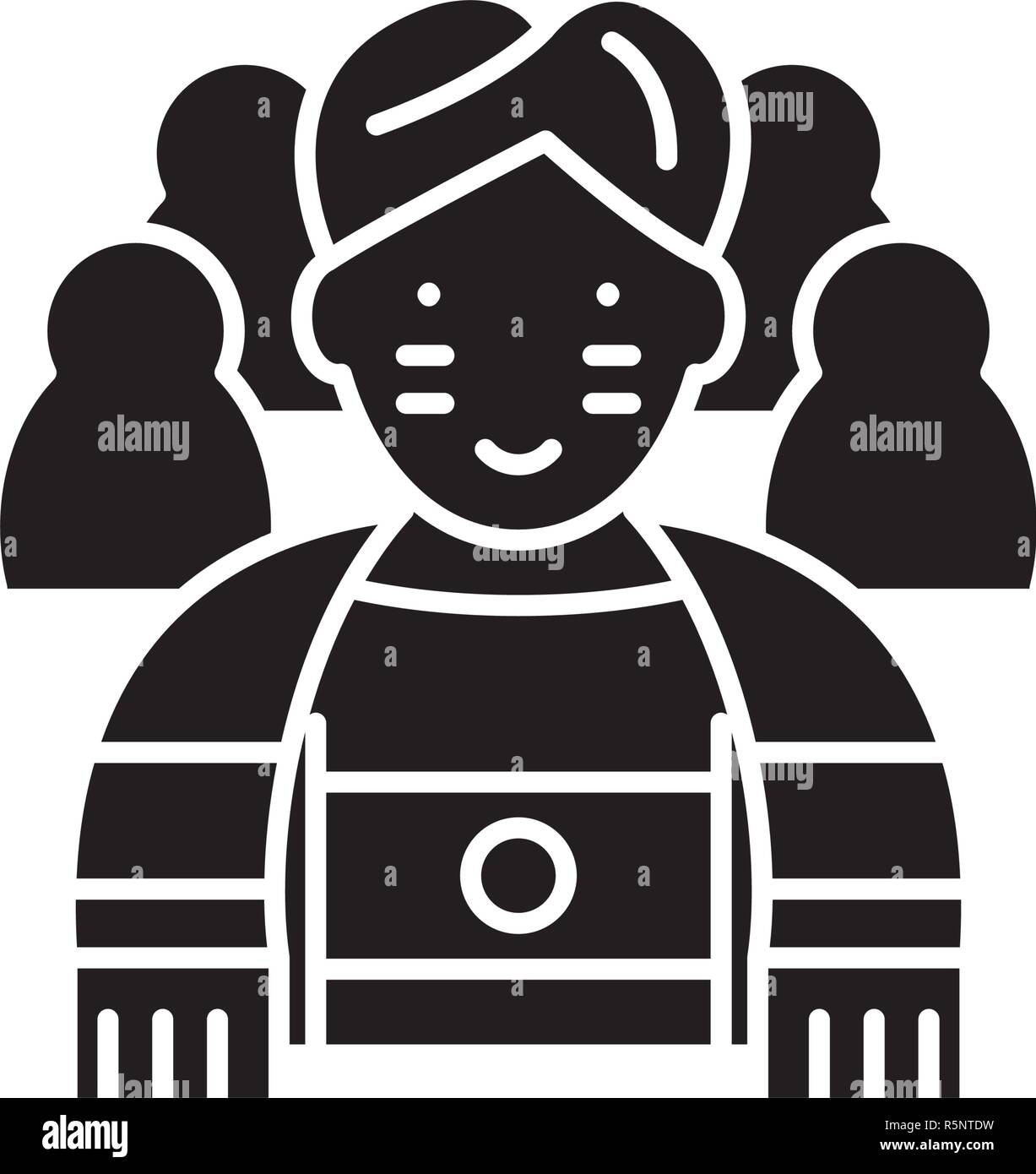 Sportsman black icon, vector sign on isolated background. Sportsman ...