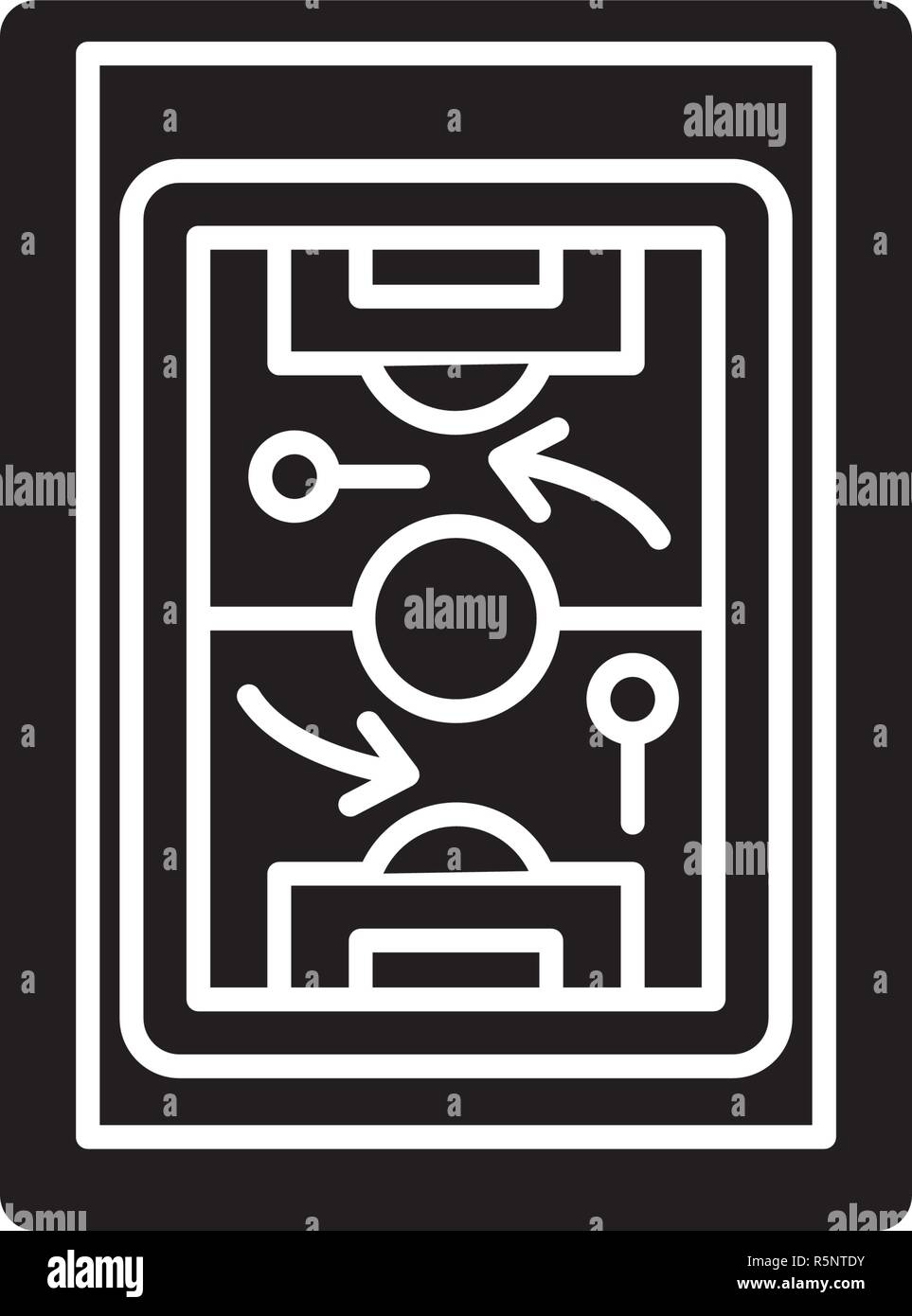 Sports tactics black icon, vector sign on isolated background. Sports ...