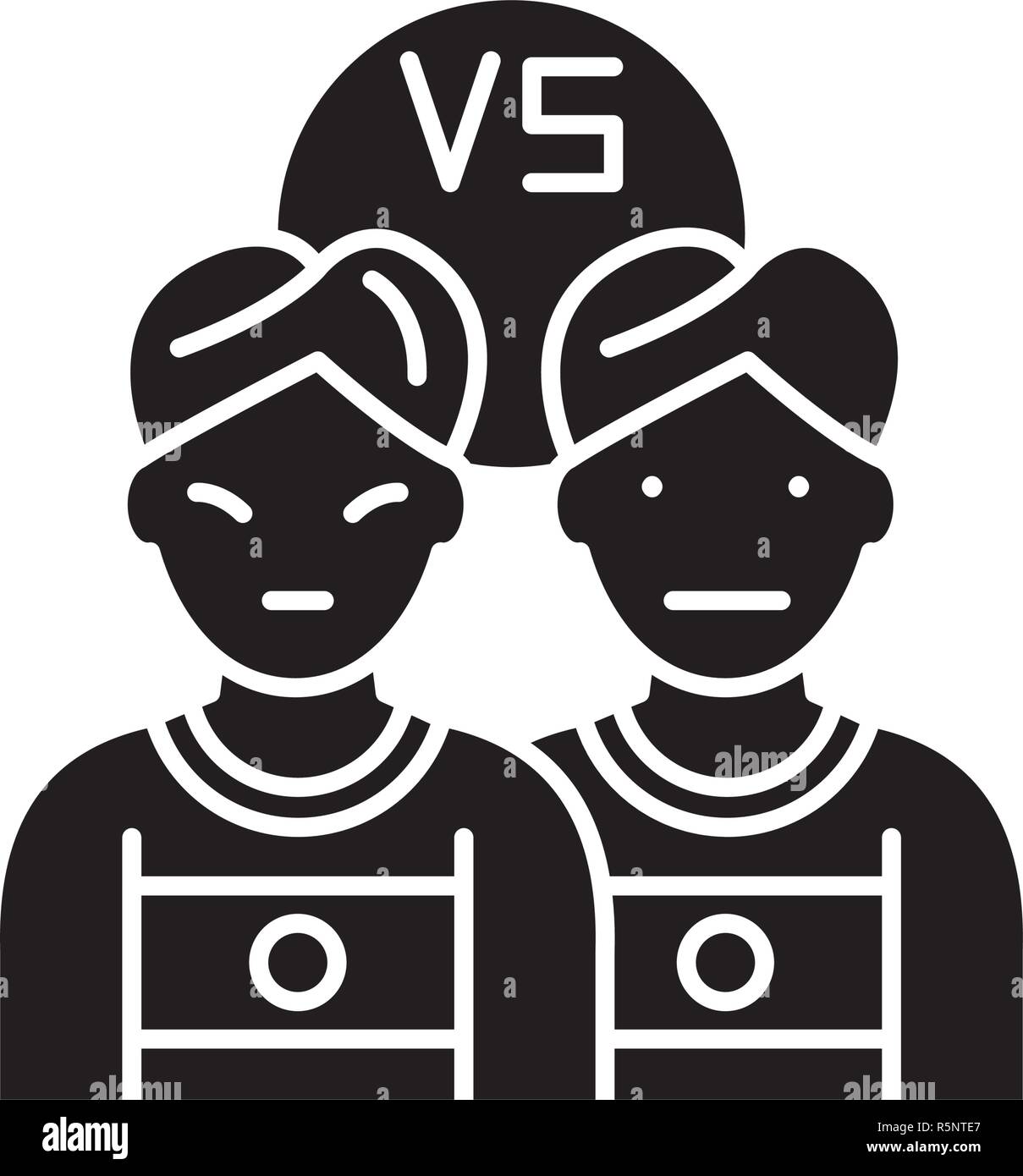 Competition black icon, vector sign on isolated background. Competition ...