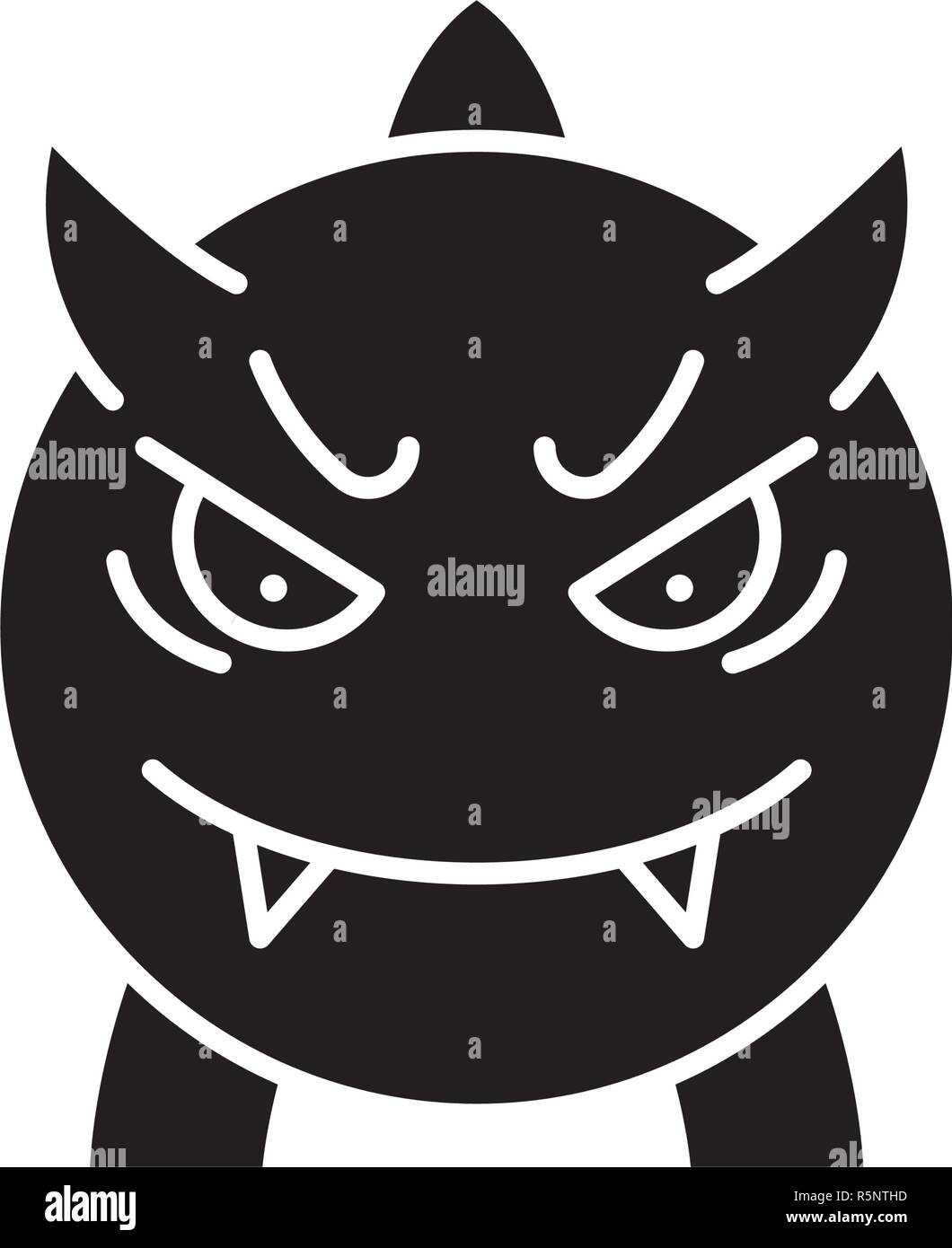 Cheerful vampire black icon, vector sign on isolated background ...