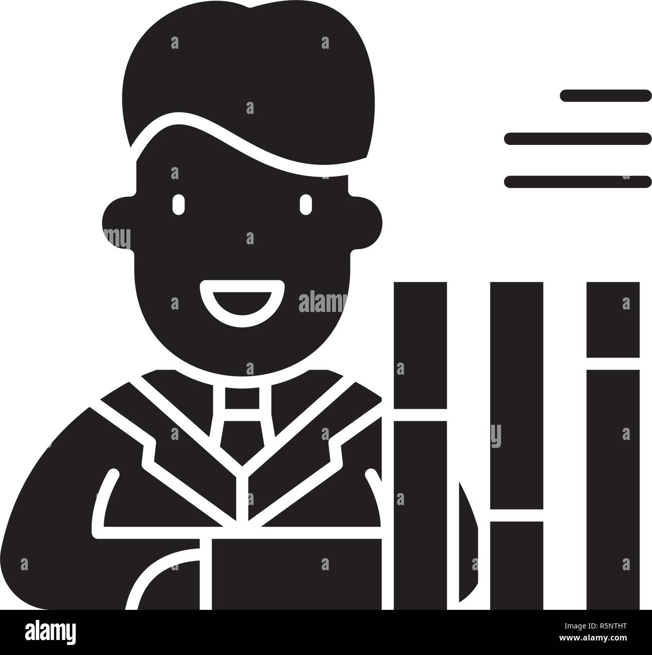 Personnel scorecard black icon, vector sign on isolated background ...