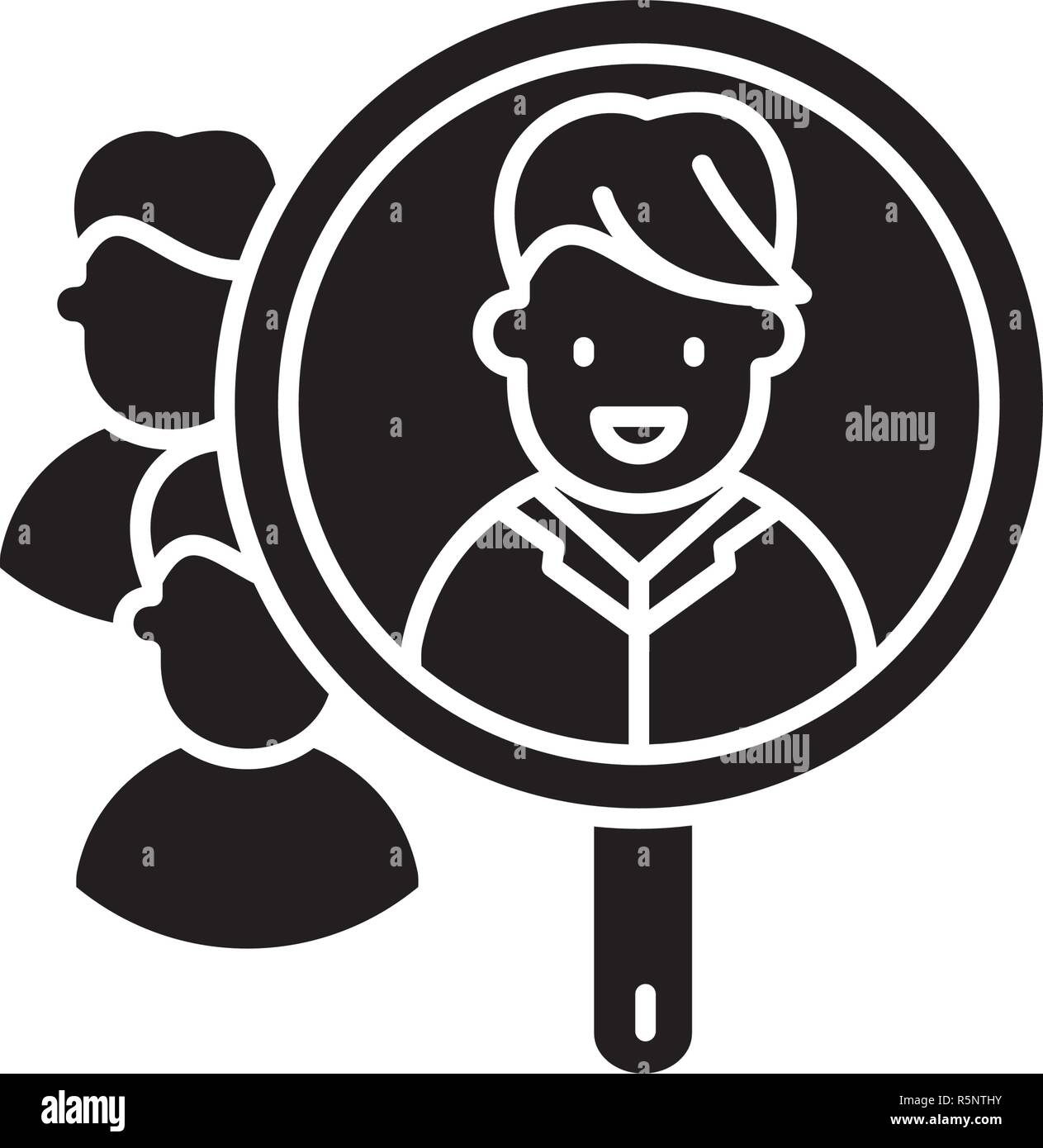 Consumer research black icon, vector sign on isolated background ...