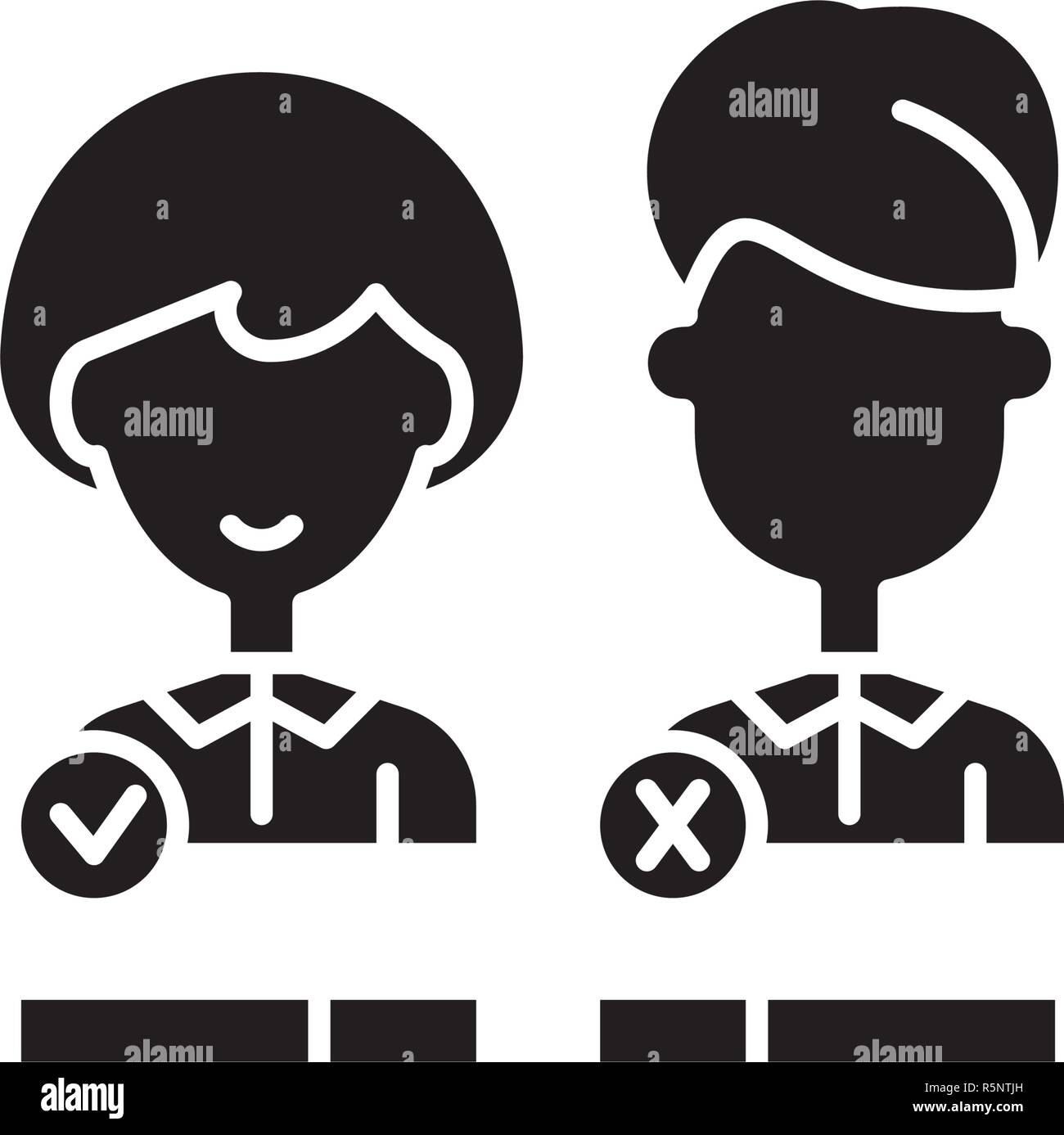 Customer status black icon, vector sign on isolated background ...