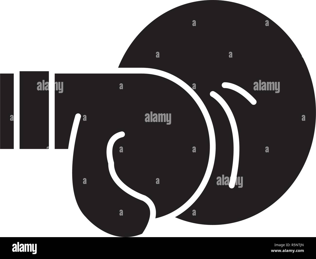 Thai boxing black icon, vector sign on isolated background. Thai boxing ...