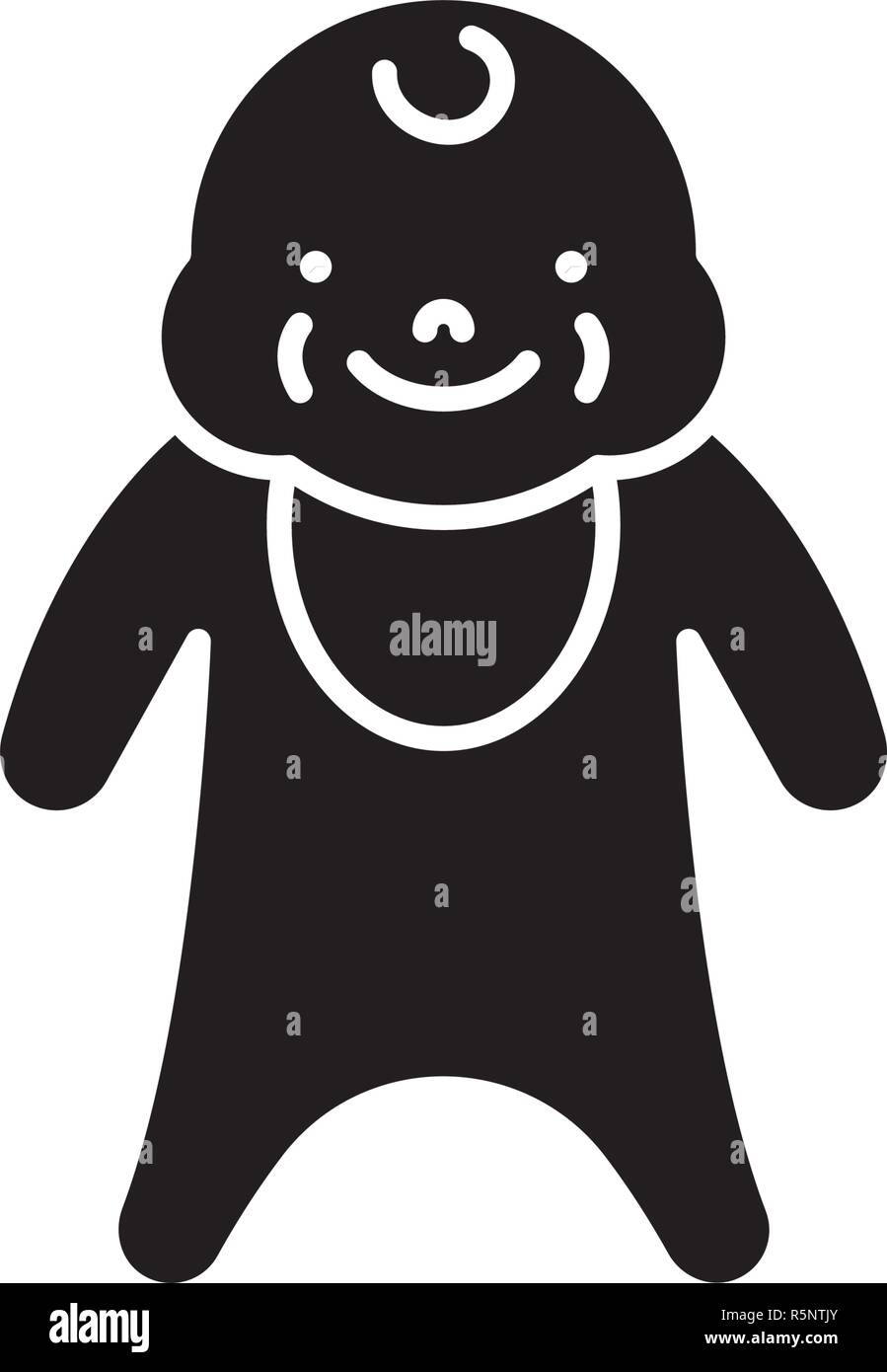 Newborn black icon, vector sign on isolated background. Newborn concept ...
