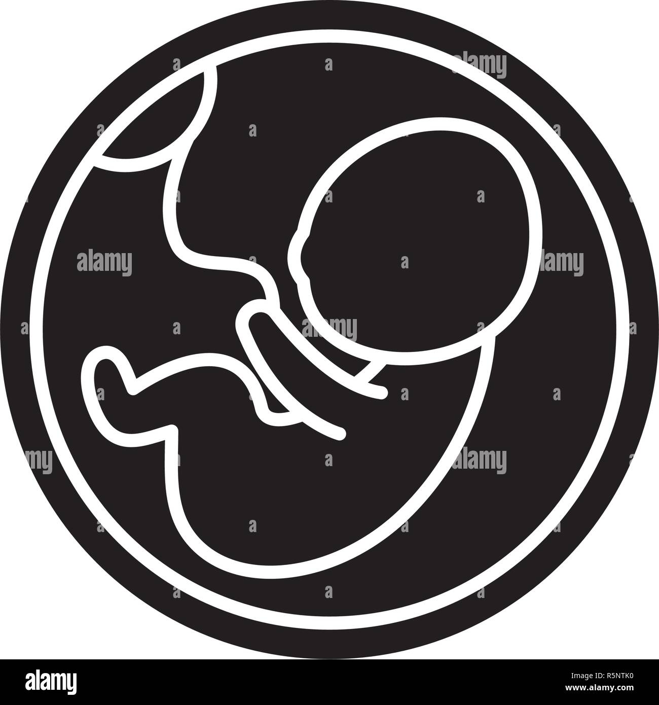 Fetus in the womb black icon, vector sign on isolated background. Fetus ...