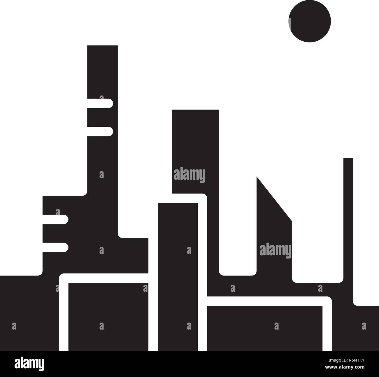 Cityscape of the capital black icon, vector sign on isolated background ...