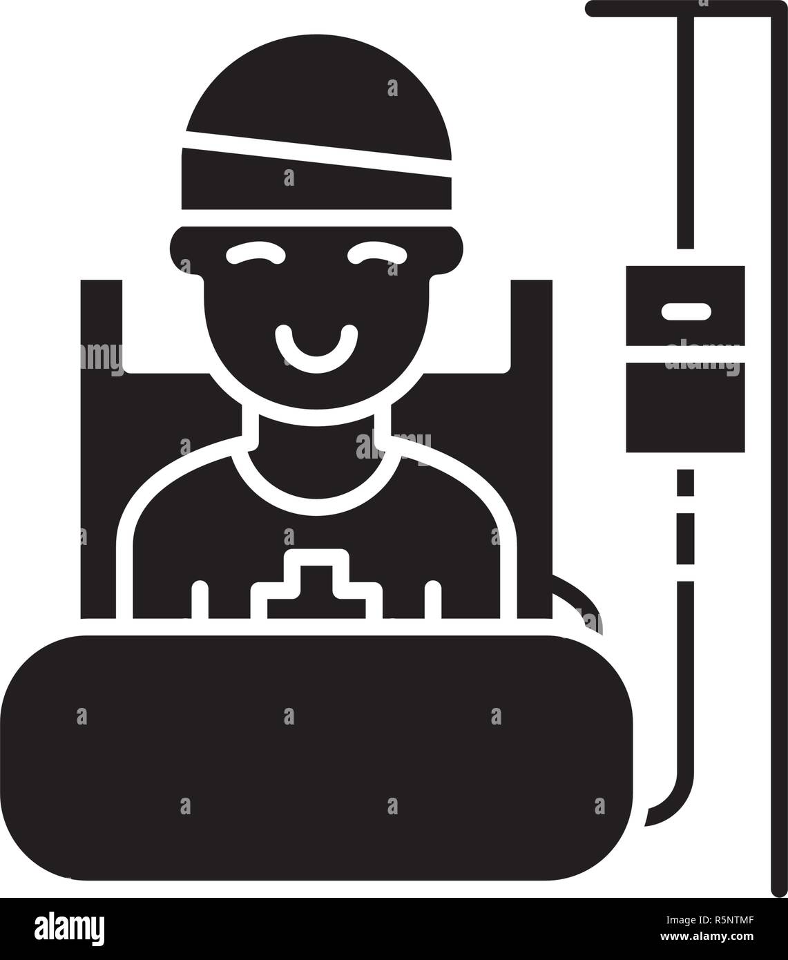 Postoperative period black icon, vector sign on isolated background ...