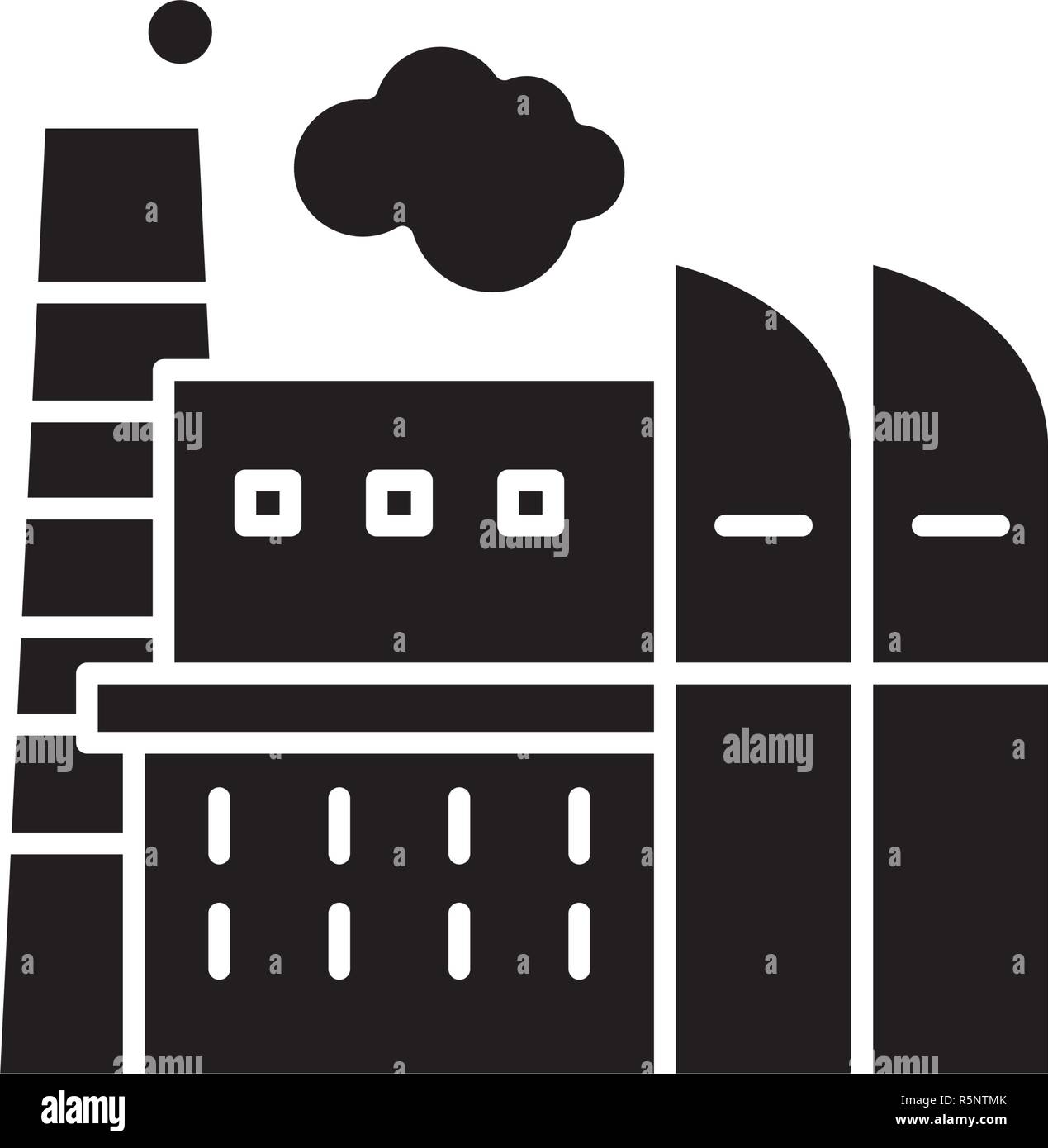 Industrial centre black icon, vector sign on isolated background ...