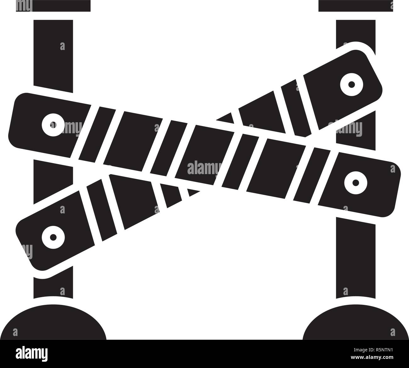 Construction is underway black icon, vector sign on isolated background ...