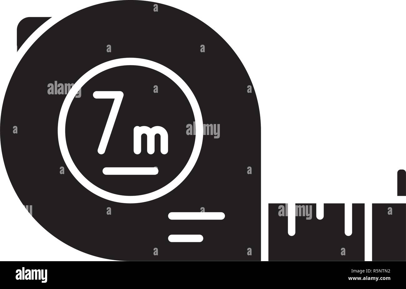 Yardstick black icon, vector sign on isolated background. Yardstick ...