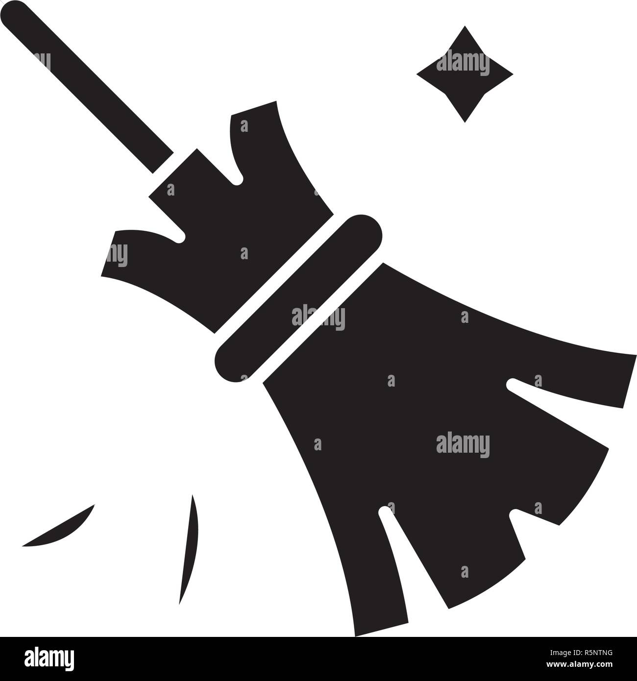 Broom black icon, vector sign on isolated background. Broom concept ...