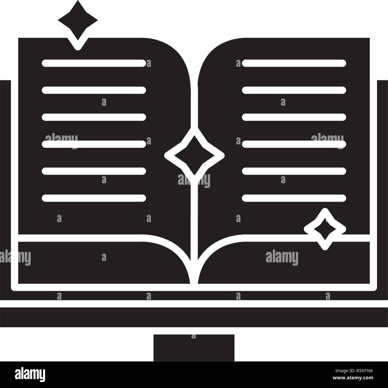 Book of fairy tales black icon, vector sign on isolated background ...